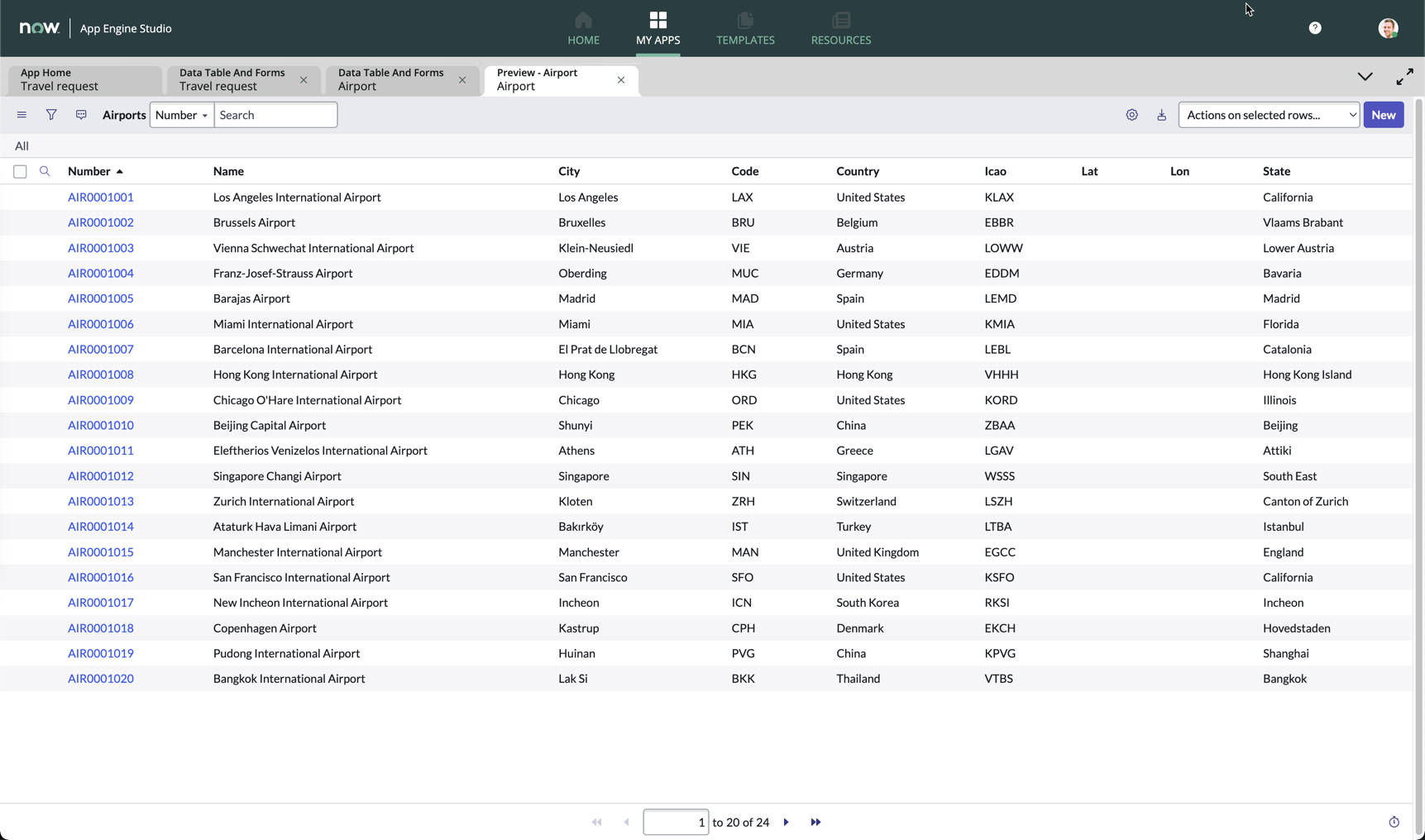 Exercise 1 Tables | travelrequest